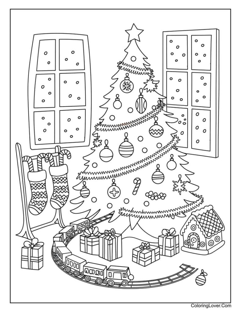 60 Christmas Tree Coloring Pages (Free Printables for All Ages)