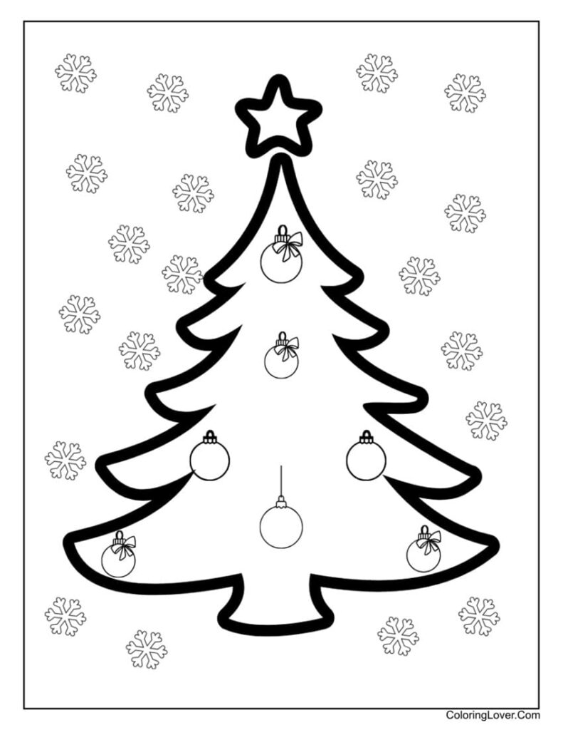60 Christmas Tree Coloring Pages (Free Printables for All Ages)