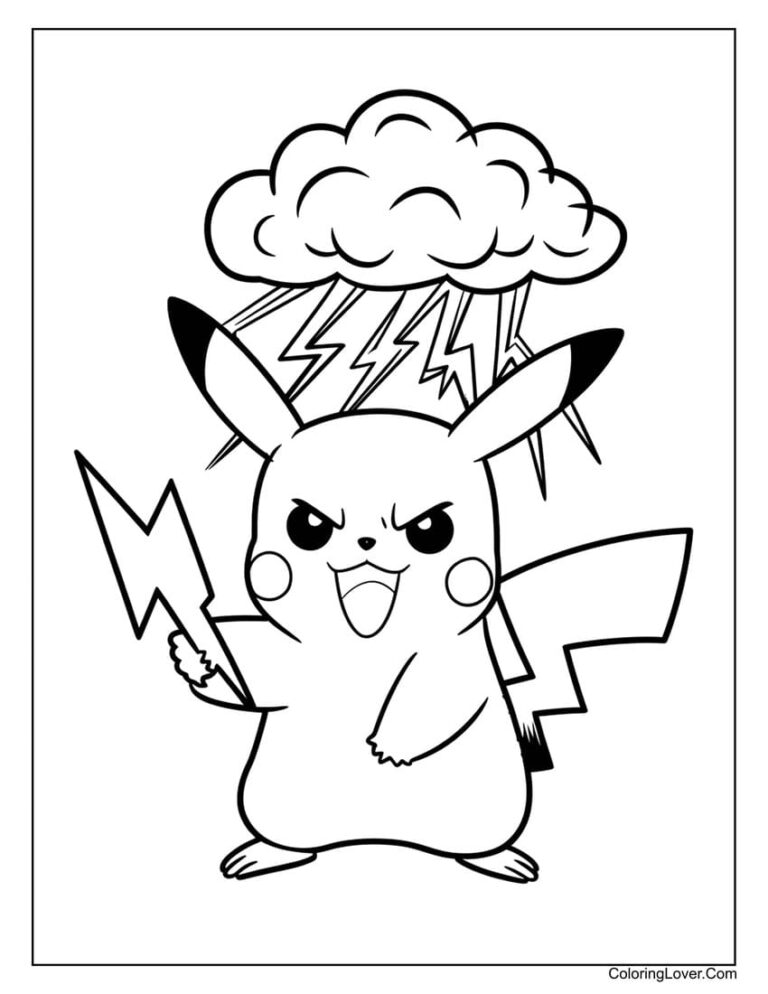 52 Pikachu Coloring Pages (Free Printables for All Ages)