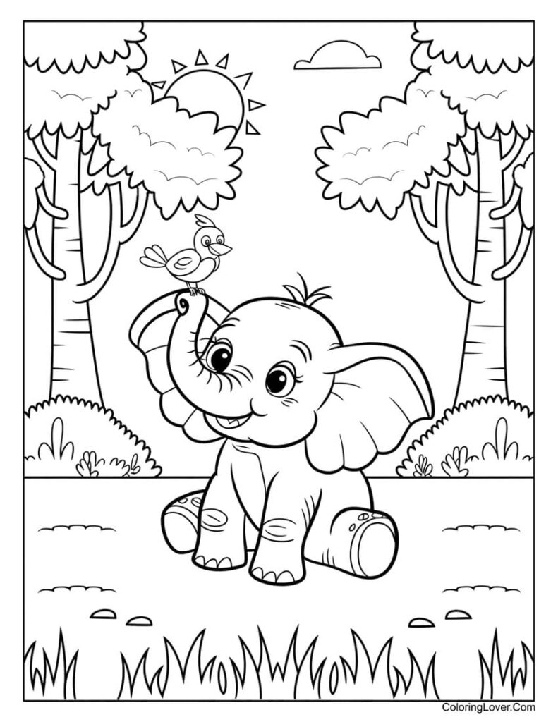 42 Elephant Coloring Pages (Free Printables for All Ages)