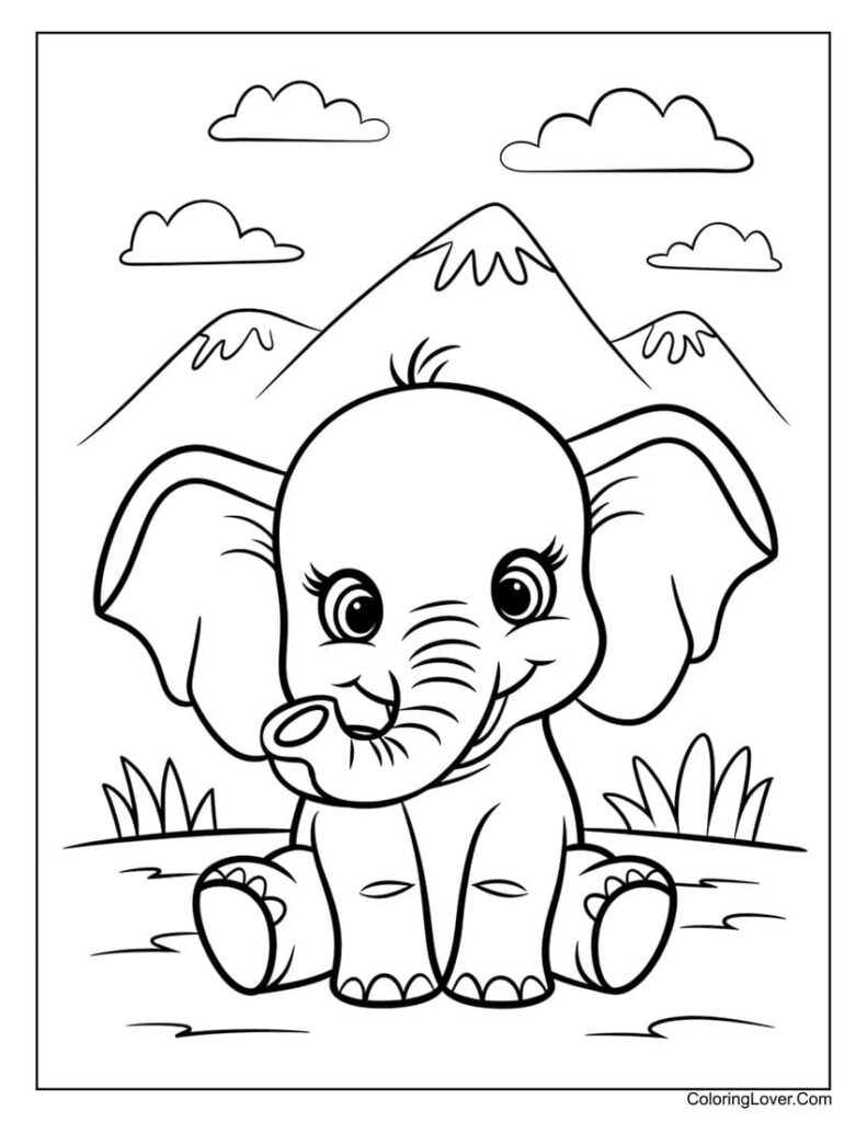 42 Elephant Coloring Pages (Free Printables for All Ages)