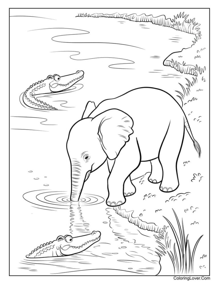 42 Elephant Coloring Pages (Free Printables for All Ages)
