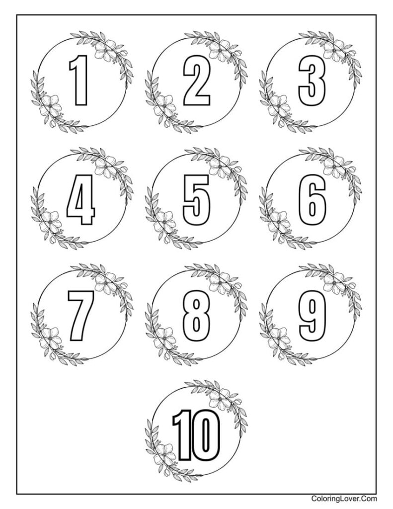 Printable Number Coloring Pages (Preschool and Kindergarten)