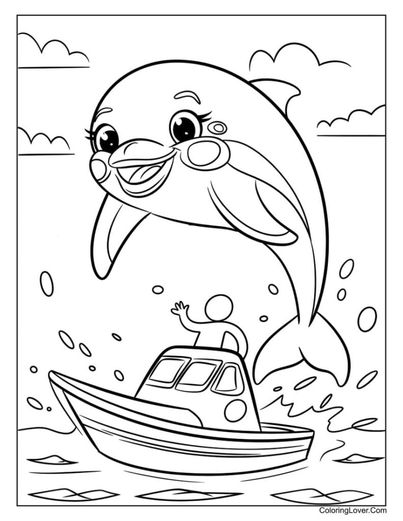42 Dolphin Coloring Pages (Free Printables for All Ages)