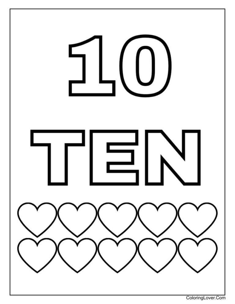 Printable Number Coloring Pages (Preschool and Kindergarten)