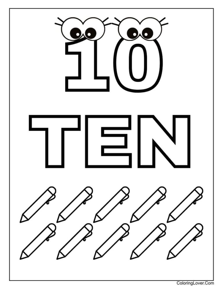Printable Number Coloring Pages (Preschool and Kindergarten)