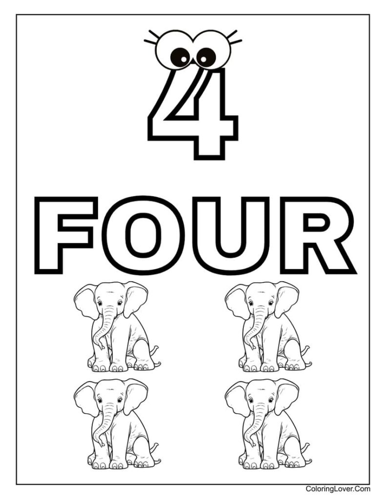 Printable Number Coloring Pages (Preschool and Kindergarten)