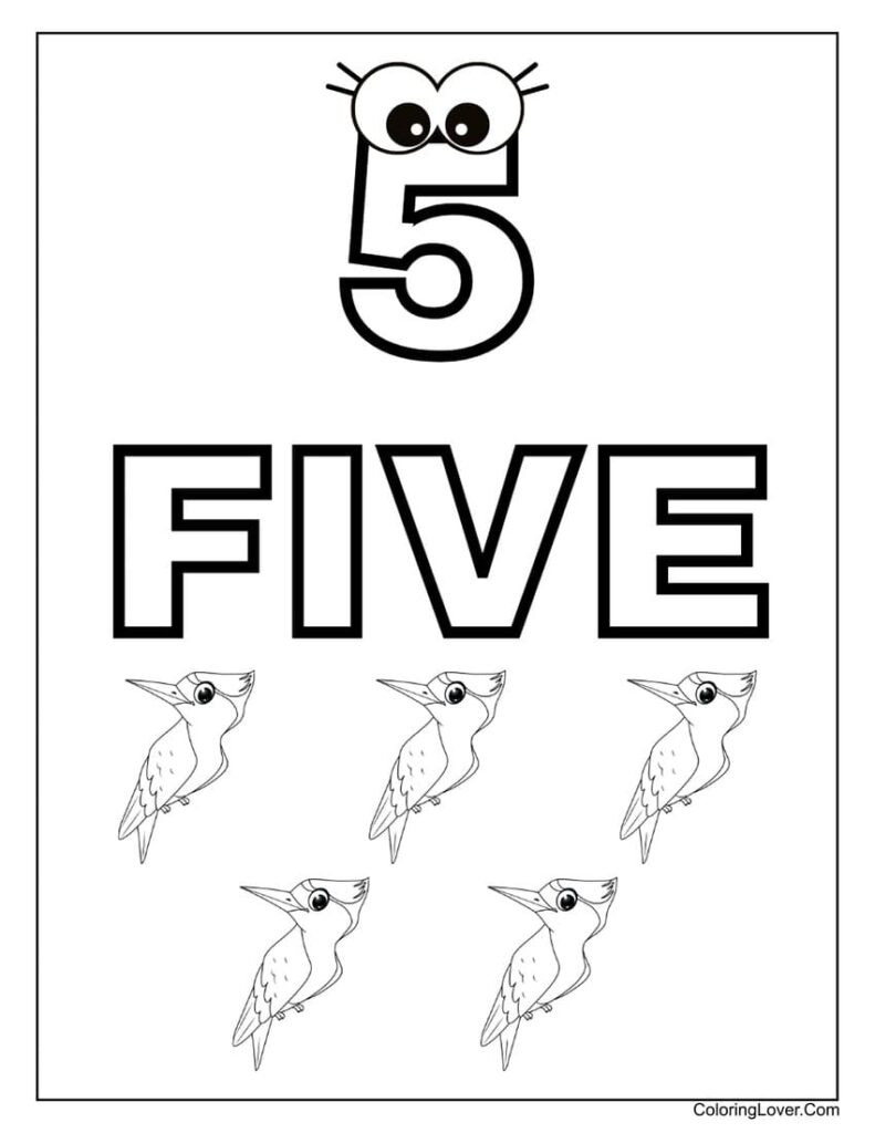 Printable Number Coloring Pages (Preschool and Kindergarten)