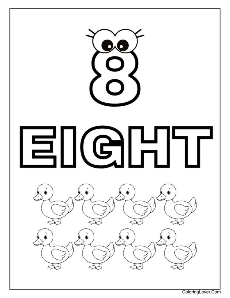 Printable Number Coloring Pages (Preschool and Kindergarten)