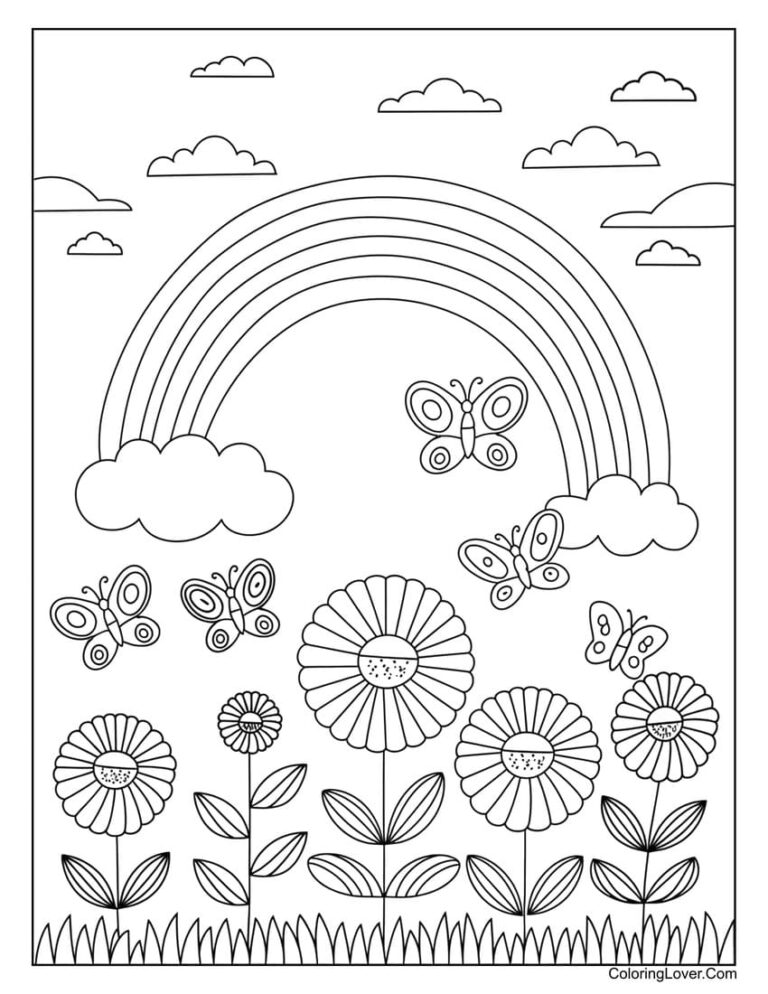 51 Rainbow Coloring Pages (Free Printables for Kids)