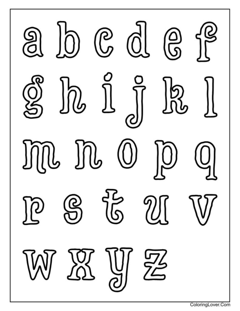 Alphabet Coloring Pages (Free Printable A-Z Letters in PDF)