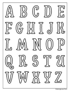 Alphabet Coloring Pages (Free Printable A-Z Letters in PDF)