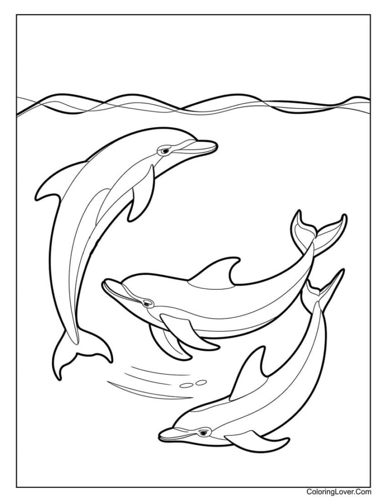 42 Dolphin Coloring Pages (Free Printables for All Ages)