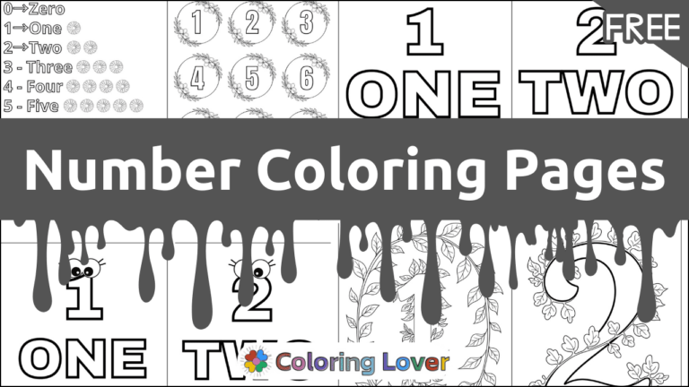 Printable Number Coloring Pages (Preschool and Kindergarten)