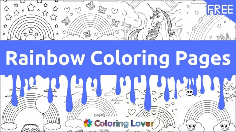 51 Rainbow Coloring Pages (Free Printables for Kids)