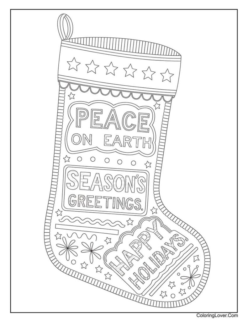21 Christmas Stocking Coloring Pages (Free Printables for All Ages)