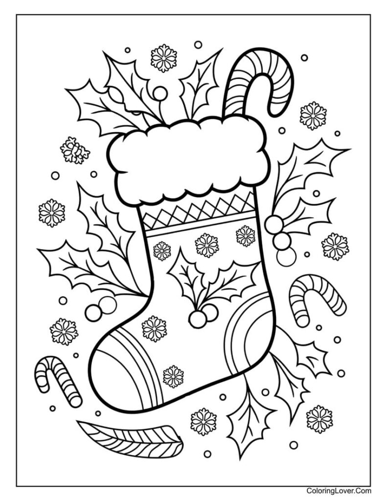 21 Christmas Stocking Coloring Pages (Free Printables for All Ages)