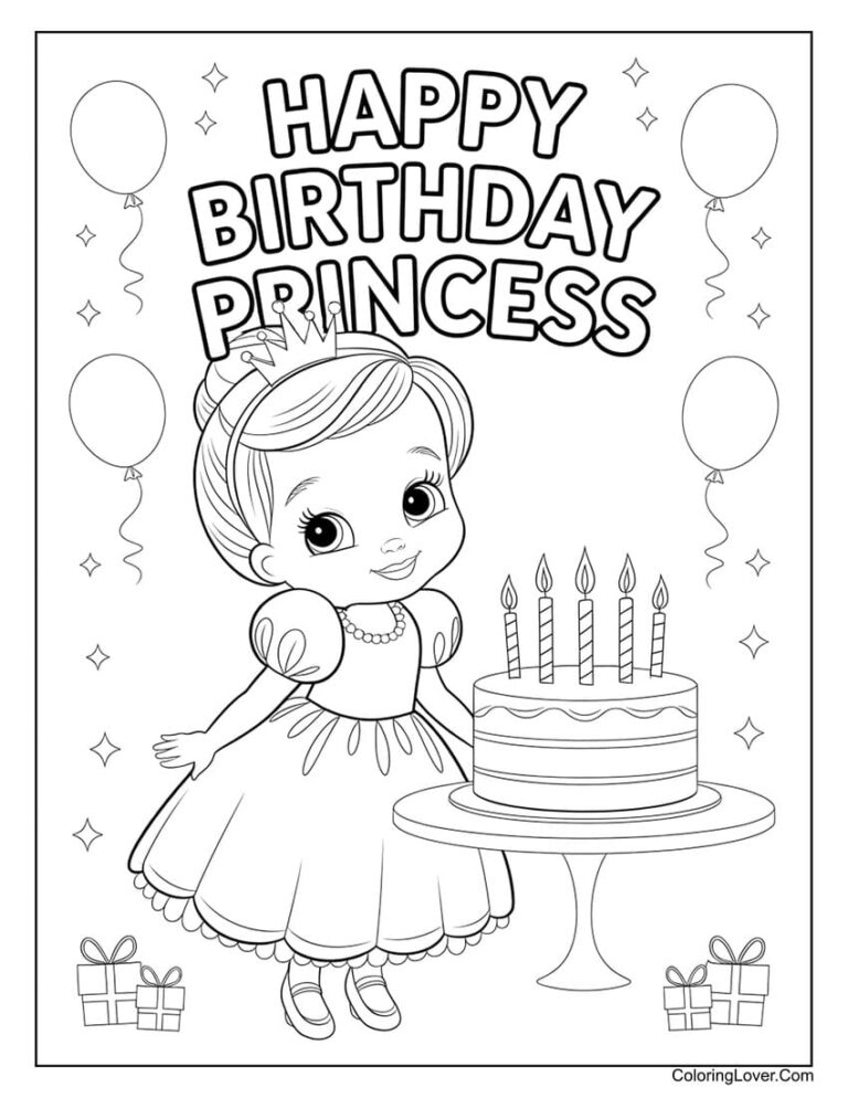 72 Princess Coloring Pages (Free Printables for All Ages)