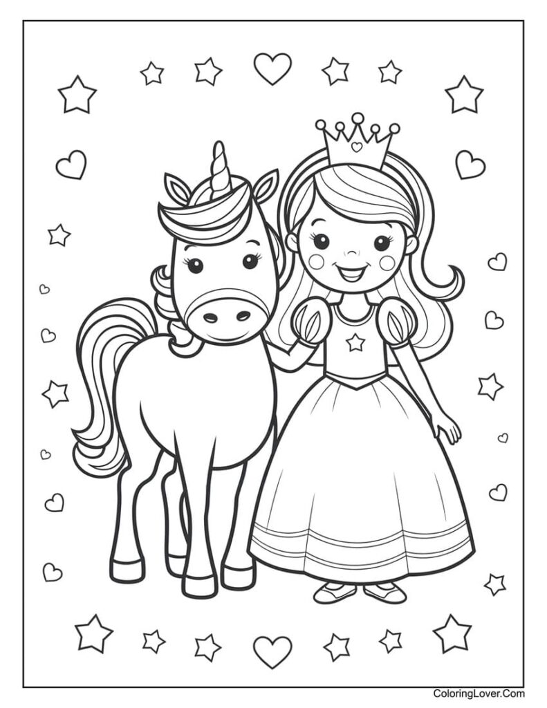 72 Princess Coloring Pages (Free Printables for All Ages)