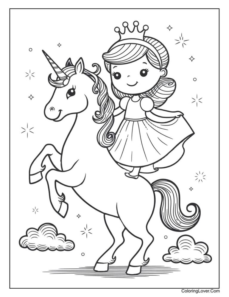 72 Princess Coloring Pages (Free Printables for All Ages)
