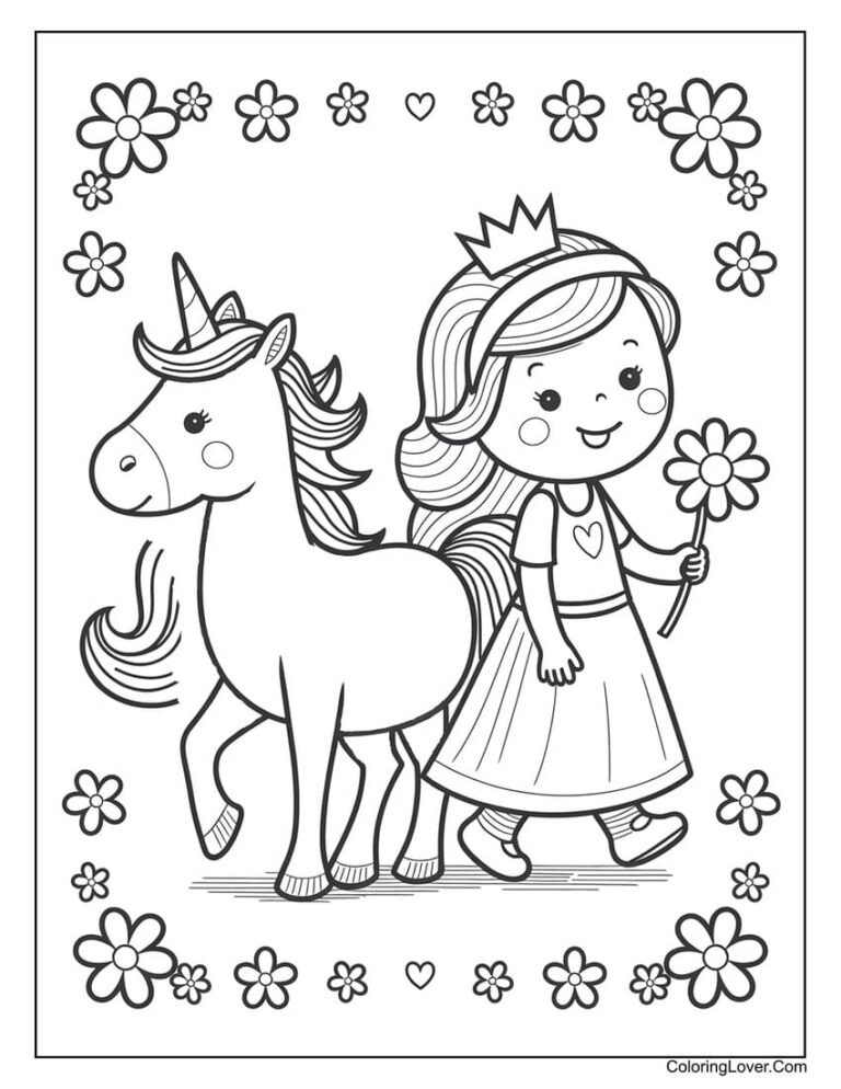 72 Princess Coloring Pages (Free Printables for All Ages)