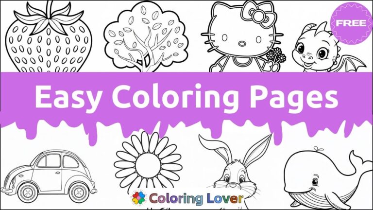 90+ Easy Coloring Pages (Simple Printables for All Ages)