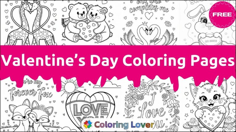 53 Valentine’s Day Coloring Pages (Free Printables for All Ages)