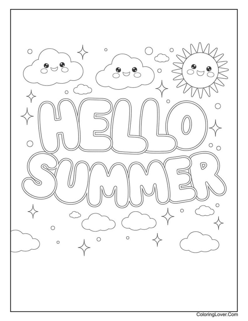 54 Summer Coloring Pages (Free Printables for Kids)