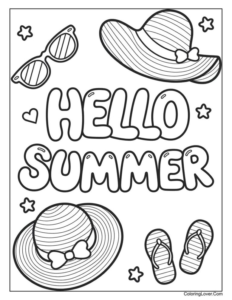 54 Summer Coloring Pages (Free Printables for Kids)