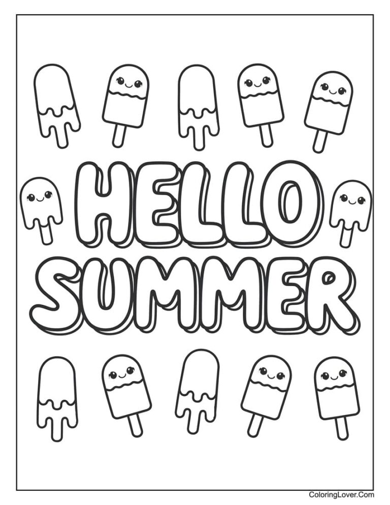 54 Summer Coloring Pages (Free Printables for Kids)