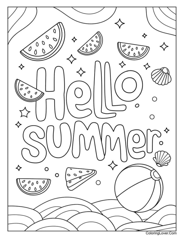 54 Summer Coloring Pages (Free Printables for Kids)