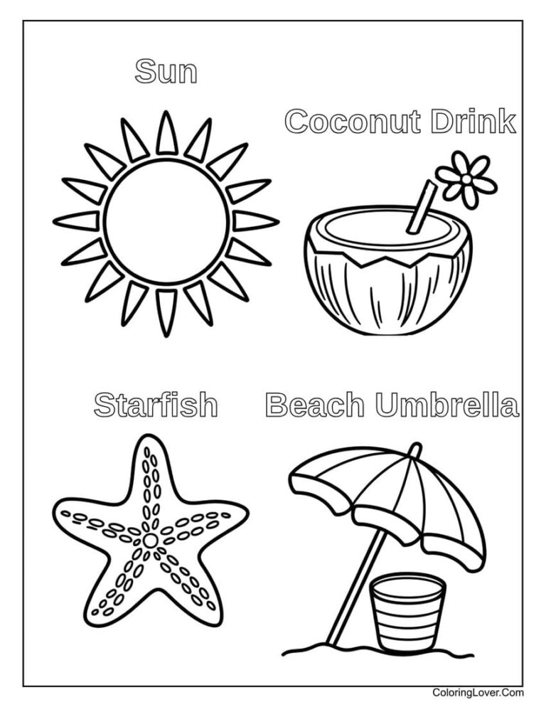 54 Summer Coloring Pages (Free Printables for Kids)