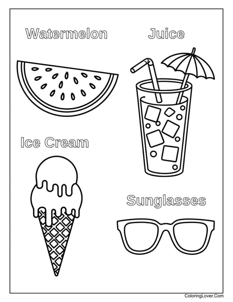 54 Summer Coloring Pages (Free Printables for Kids)