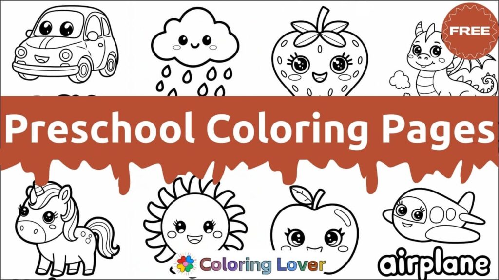 78 Preschool Coloring Pages (Free Printables for Kids)