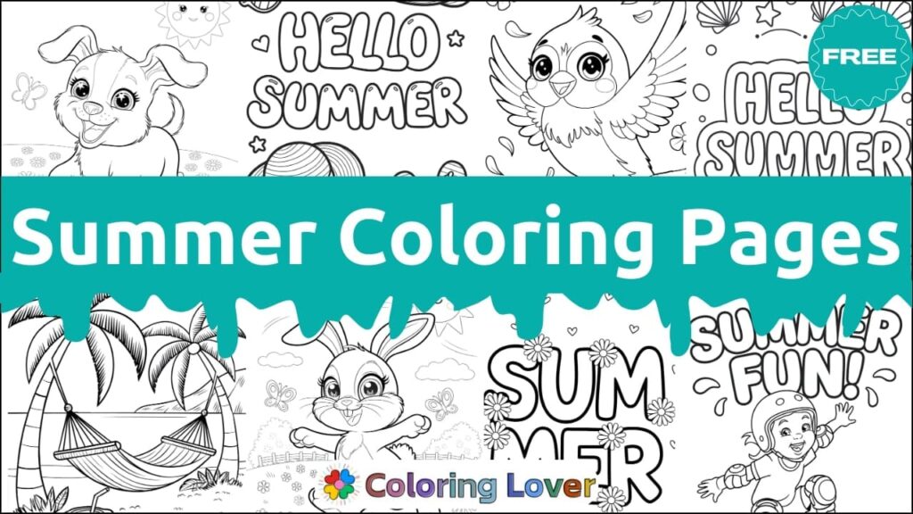 54 Summer Coloring Pages (Free Printables for Kids)