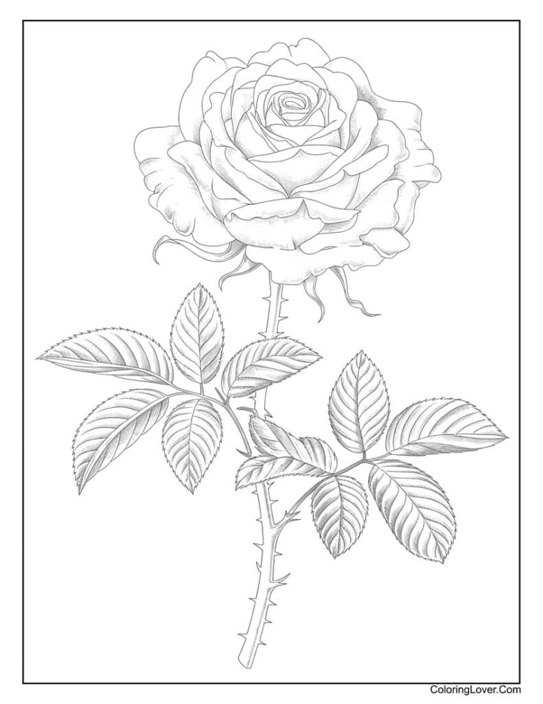 36 Rose Coloring Pages (Free Printables for All Ages)