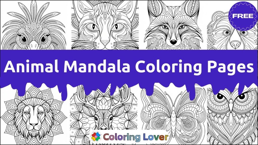 43 Animal Mandala Coloring Pages (Free Printables for All Ages)