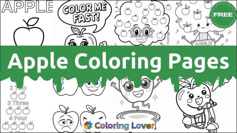 32 Apple Coloring Pages (Free Printables for All Ages)
