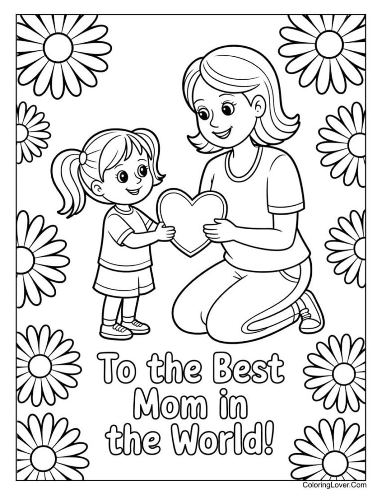 49 Mother’s Day Coloring Pages (Free Printables for All Ages)