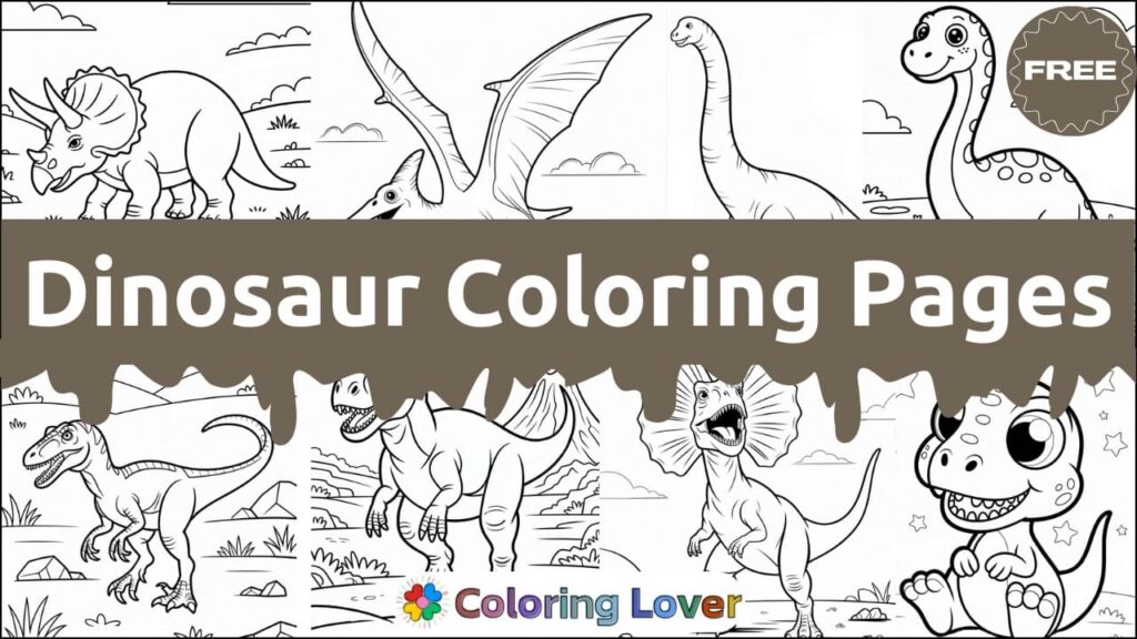 Dinosaur Coloring Pages (Free Printables for All Ages)