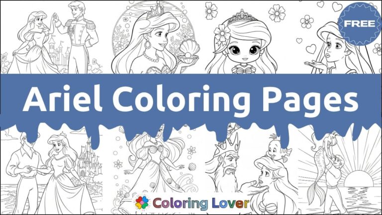 39 Ariel Coloring Pages (Free Printables for All Ages)
